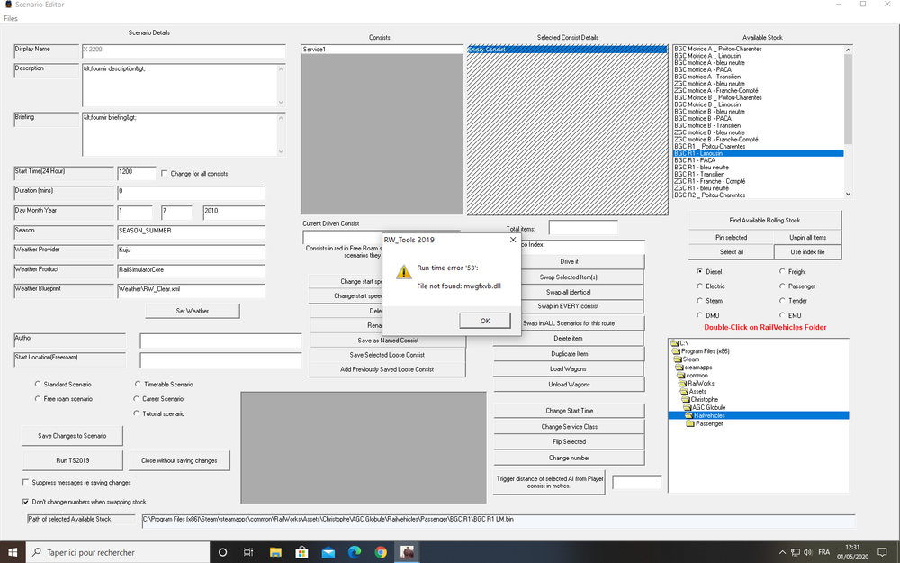 Bug RW Tool - Technique et Cie. - RailSim-fr.com